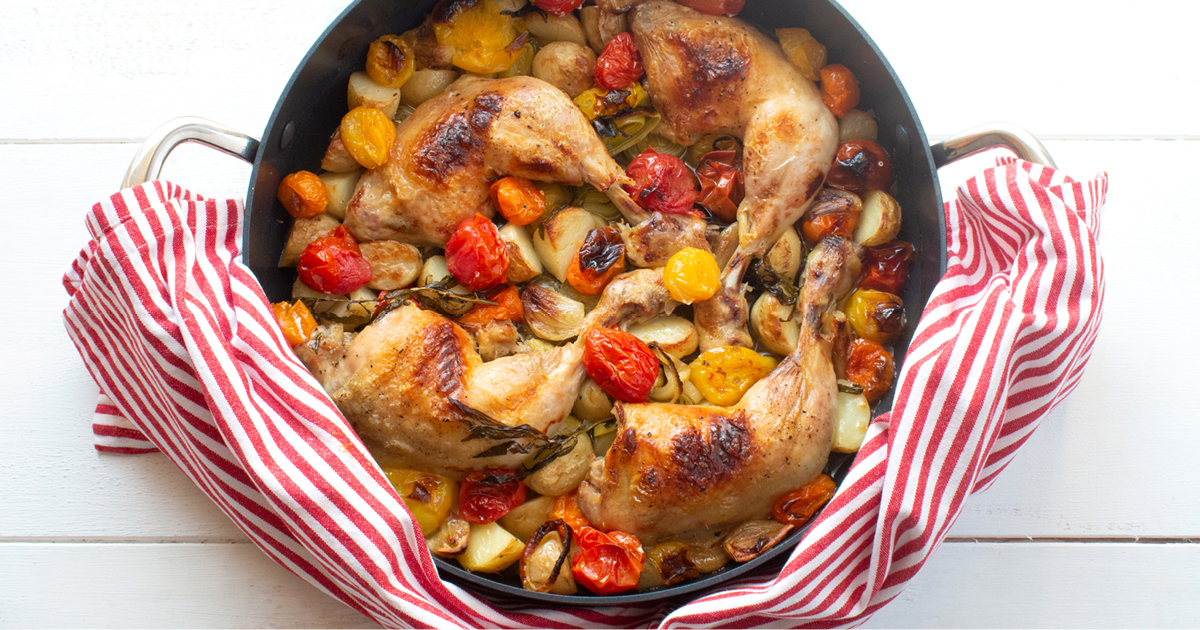 One-Pot Crispy Chicken Legs with Mixed Vegetables | Living North