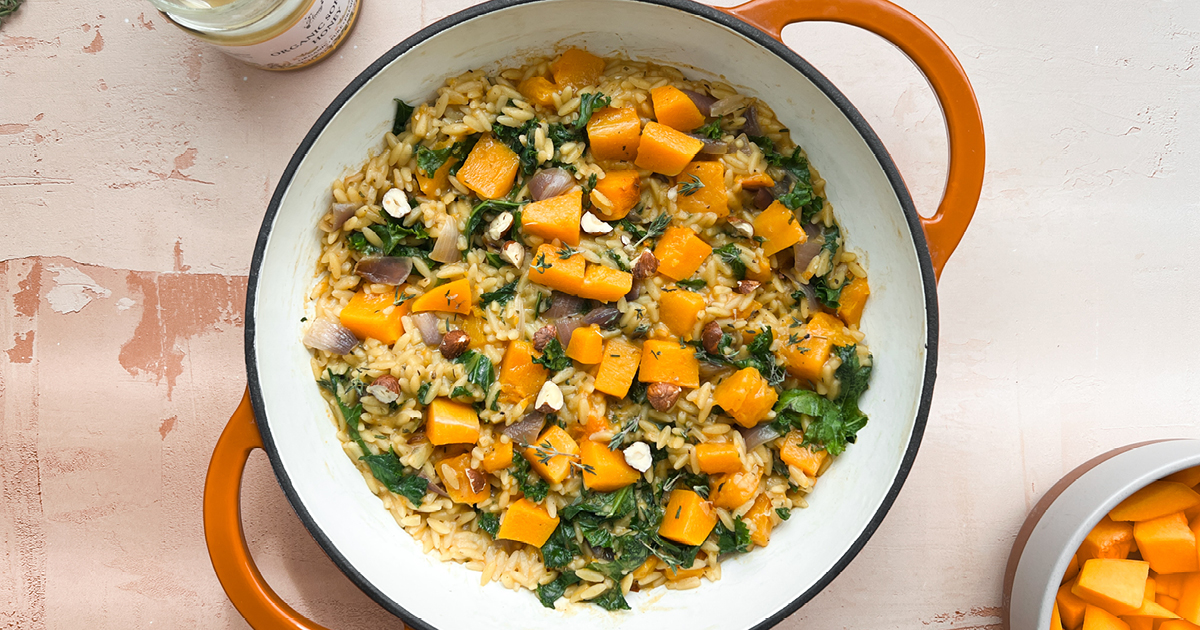 Healthy and Easy Orzo Recipe with Butternut Squash and Coconut Milk ...